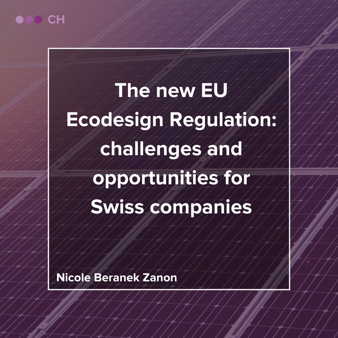 The new EU Ecodesign Regulation: challenges and opportunities for Swiss ...